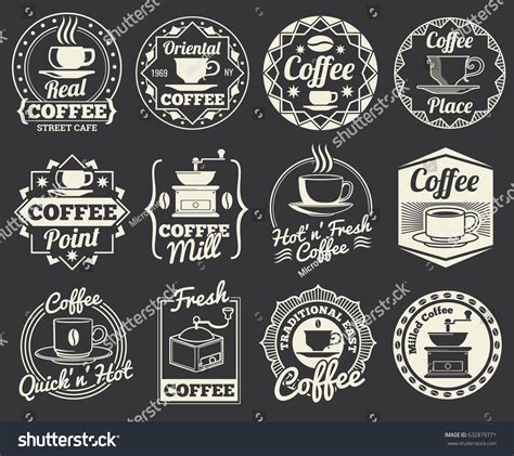 빈티지 커피숍과 카페 로고 배지 라벨 스톡 벡터로열티 프리 632879771 Shutterstock