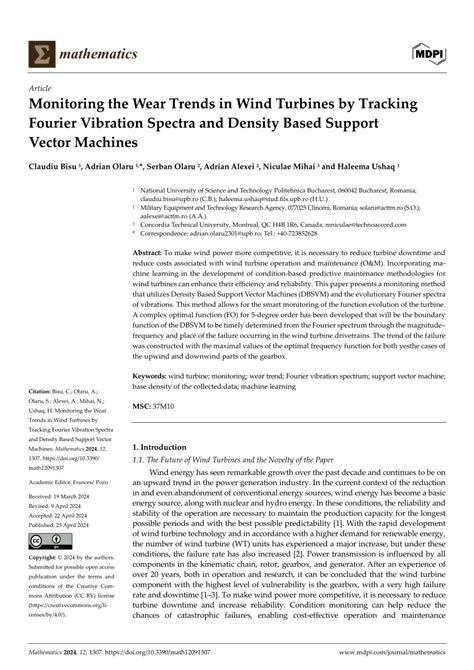 Pdf Monitoring The Wear Trends In Wind Turbines By Tracking Fourier Vibration Spectra And