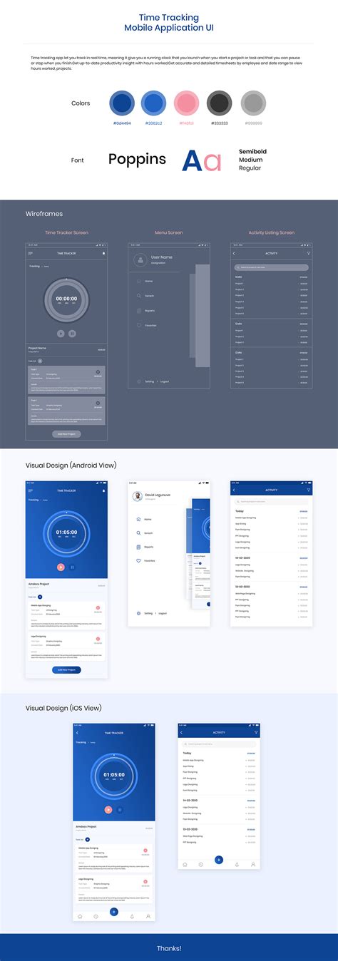 Time Tracking App UI On Behance