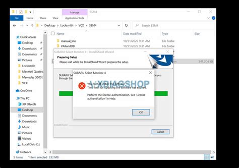 Cannot Install VXDIAG Subaru SSM4 Time Limit Expired Solution