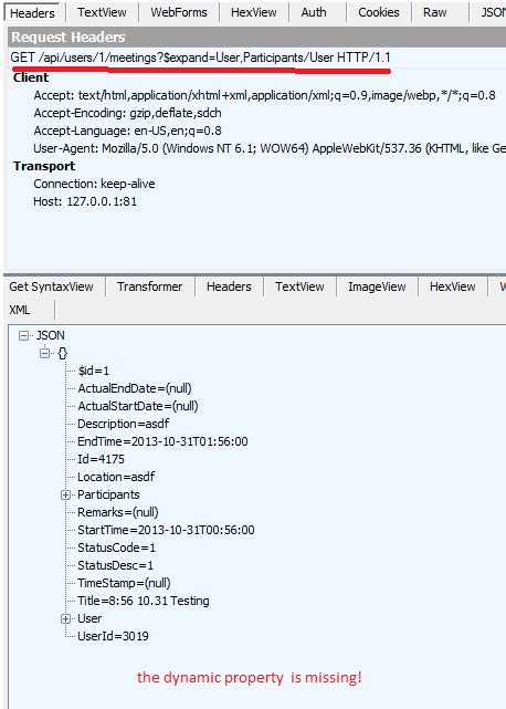 C Aspnet Webapi Dynamic Object And Odata Service Stack Overflow