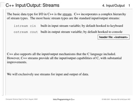 Ppt C Inputoutput Streams Powerpoint Presentation Free Download