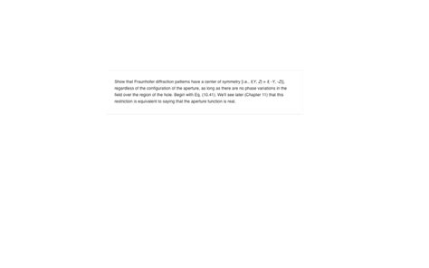 solved show that fraunhofer diffraction patterns have a