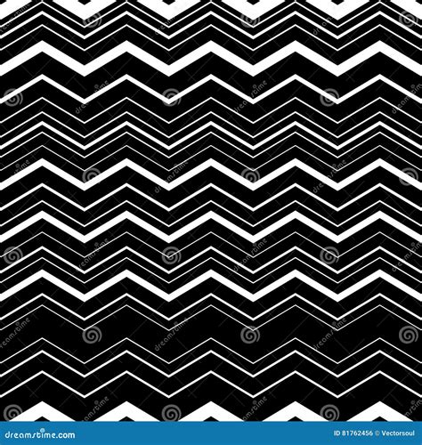 Wavy Zig Zag Horizontal Parallel Lines Abstract Monochrome Sea Stock