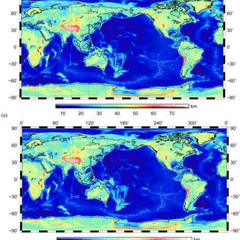 Global Maps Of The Moho Depth Determined Globally On A 1 × 1 Arcdeg Download Scientific Diagram