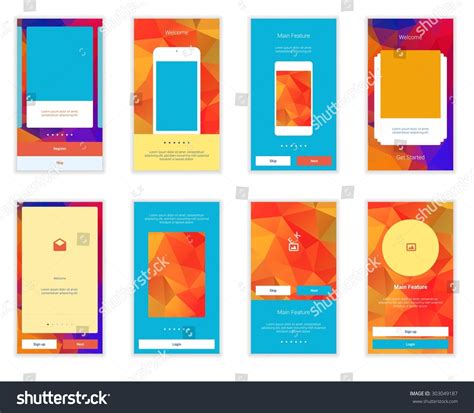 Mobile Screens User Interface Kit Modern Stock Vector Royalty Free