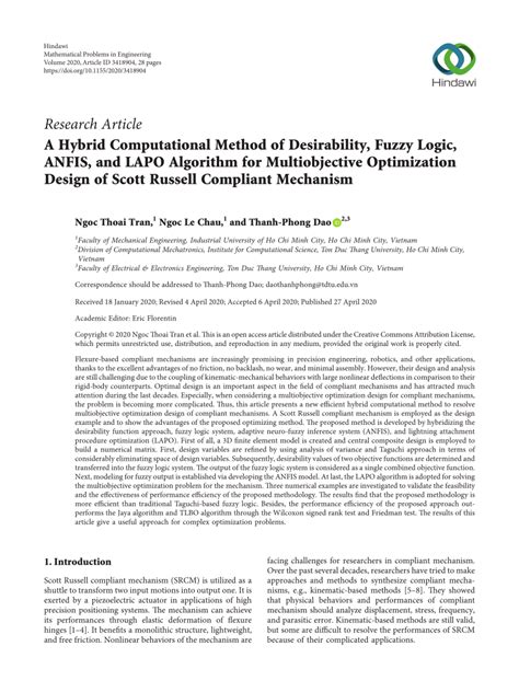 pdf a hybrid computational method of desirability fuzzy logic anfis