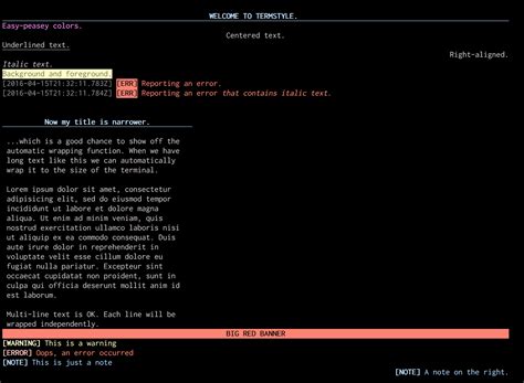 Github Rodwtermstyle Utility Functions For Styling Terminal Output