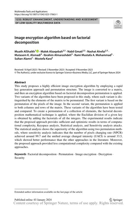 image encryption algorithm based on factorial decomposition request pdf