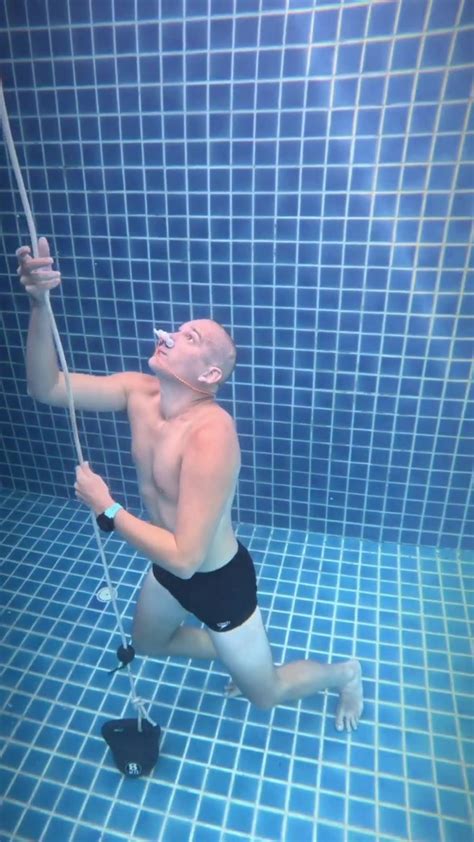 Underwater Bulging Barefaced Freediver