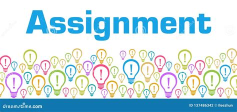 Assignment Colorful Bulbs With Text Stock Illustration Illustration