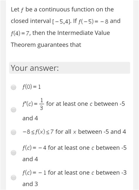 Solved Let F Be A Continuous Function On The Closed Interval Chegg