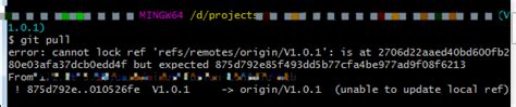 Git Pull时报错error Cannot Lock Ref Xxx Ref Xxx Is At （一个commitid） But