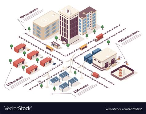 Smart City Concept 3d Isometric Web Infographic Vector Image