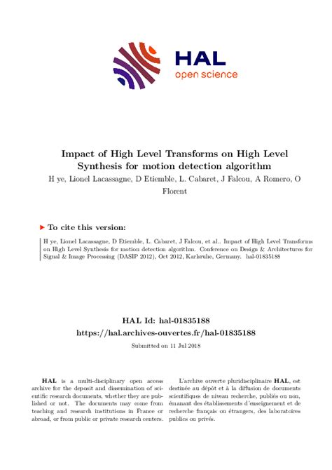 Pdf Impact Of High Level Transforms On High Level Synthesis For