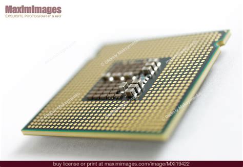 Intel Core Quad Q CPU Closeup Stock Photo MXI