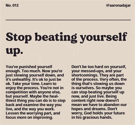 Stop Beating Yourself Up Artofit
