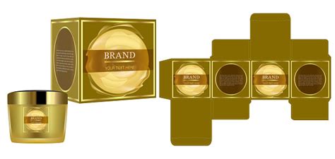 포장 디자인 럭셔리 템플릿과 이랑 상자와 골드 화장품 용기에 라벨 일러스트 벡터입니다 개념에 대한 스톡 벡터 아트 및 기타