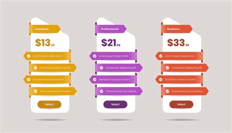Premium Vector Abstractly Designed Modern Pricing Comparison Layout