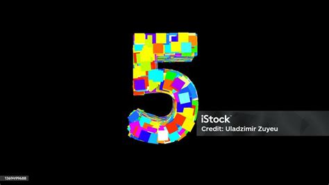 번호 5 3d 밝은 색깔의 대문자 큰 숫자 5 빈 검은 색 배경 격리 색상 글꼴 0명에 대한 스톡 사진 및 기타 이미지 0명