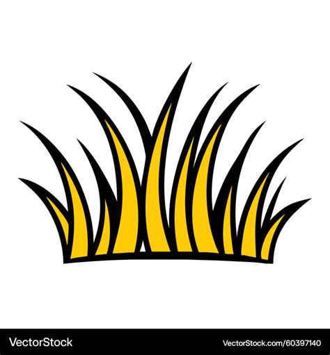 Yellow Grass Tuft Clipart Royalty Free Vector Vectorstock