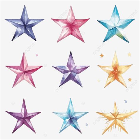 아름다운 수채화 별 클립 아트 보헤미안 별 설계 Png 일러스트 및 이미지 에 대한 무료 다운로드 Pngtree