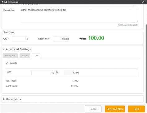 Override The Tax Settings On Expenses Cosmolex Support