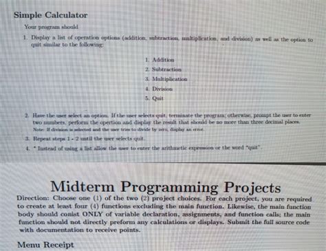 Solved Simple Calculator Your Program Should 1 Display A Chegg Com