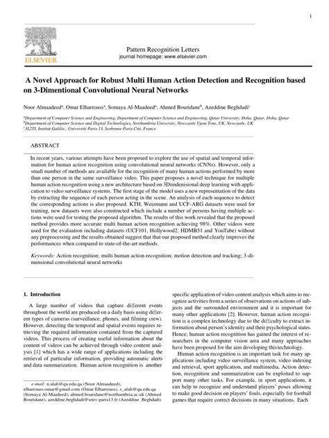 Pdf A Novel Approach For Robust Multi Human Action Detection And