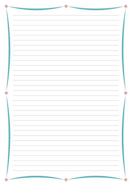 Simple Flower Border Design For A4 Size Paper