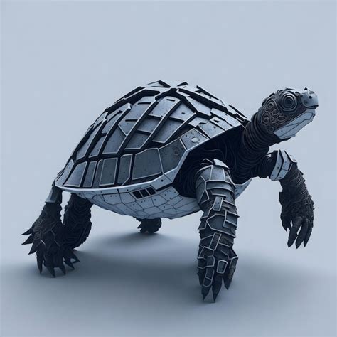Premium Ai Image Robotic Turtle 3d Design Background Wallpaper