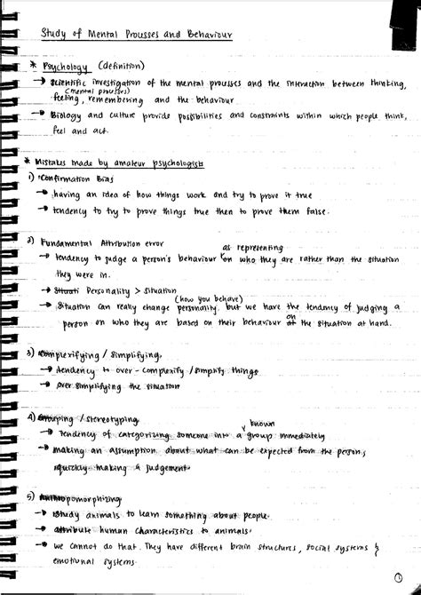 psychology introduction 1 lecture notes psyc1010 part1 psyc1010