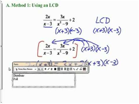 Solving Rational Equations Using The LCD Method YouTube