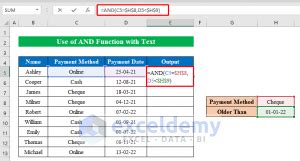 How To Use AND Function With Text In Excel 4 Simple Methods