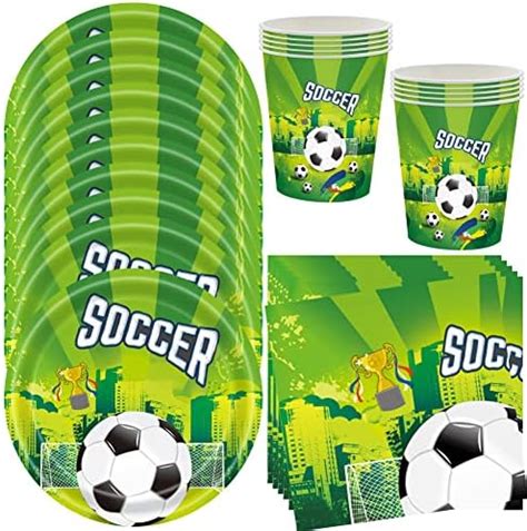 Hgshuo Fussball Partygeschirr Kindergeburtstag Deko Pappteller Becher