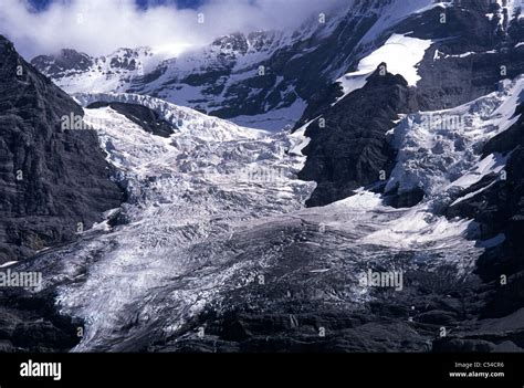 Switzerland The Eiger Glacier Eigergletscher Below The Jungfrau In