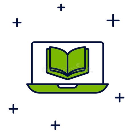 Filled Outline Online Class Icon Isolated On White Background Online