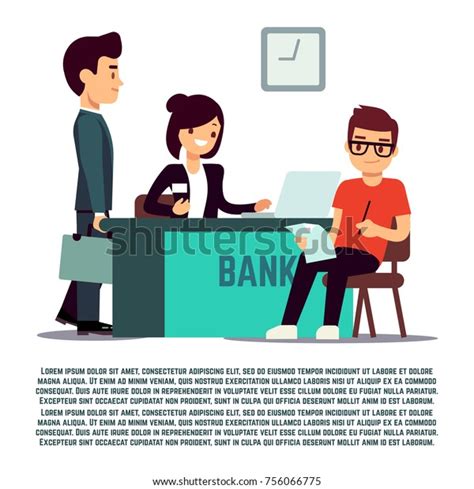 Man Bank Flat Illustration Vector Banking Stock Vector Royalty Free