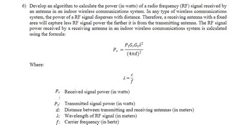 Solved Develop An Algorithm To Calculate The Power In Chegg Com