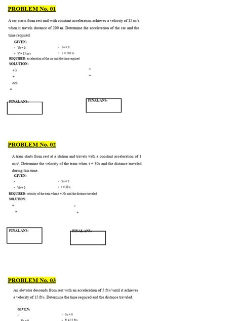 Dynamics Prob Set 1 Pdf Acceleration Physical Phenomena