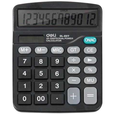 得力837桌面型计算器商务办公型计算器黑色 0 17kg 个 虎窝淘