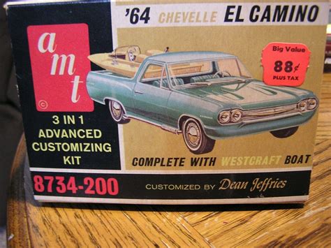 Vintage Original Issue Amt Car Model Kit 1964 Chevelle El Camino 8734