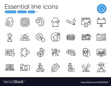 Cpu Processor Time Management And Statistics Line Vector Image