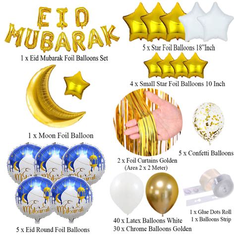 Eid Mubarak Decorations Full Set Of Balloons And Items Dreampartypk