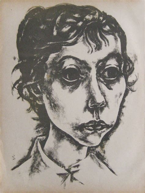 Ignaz Epper Portrait Of A Girl Original Lithograph 1919
