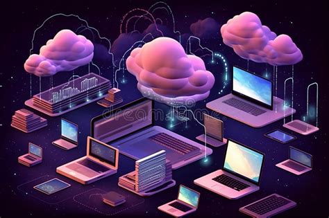 Cloud Computing Network Generative Ai Stock Illustration Illustration Of Valentine Color