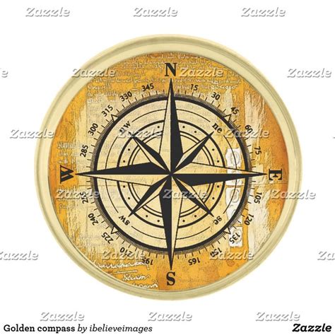 Golden Compass Gold Finish Lapel Pin