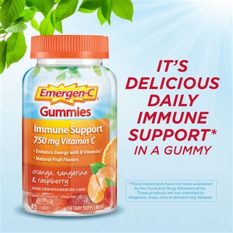 Emergen C Adult Vitamin Immune Support Gummies Orange Tangerine And Raspberry 45 Ct Qfc
