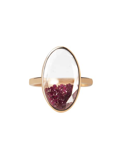 КОЛЬЦО «AURA» В РОЗОВОМ ЗОЛОТЕ С ЯРКО-РОЗОВЫМИ РУБИНАМИ - GEOMA Jewelry
