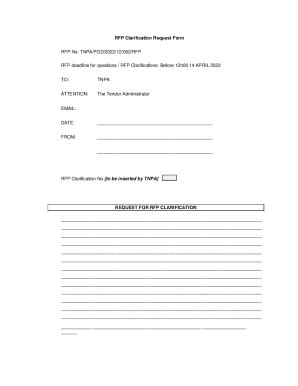 Fillable Online Rfp Clarification Request Form Fax Email Print PdfFiller